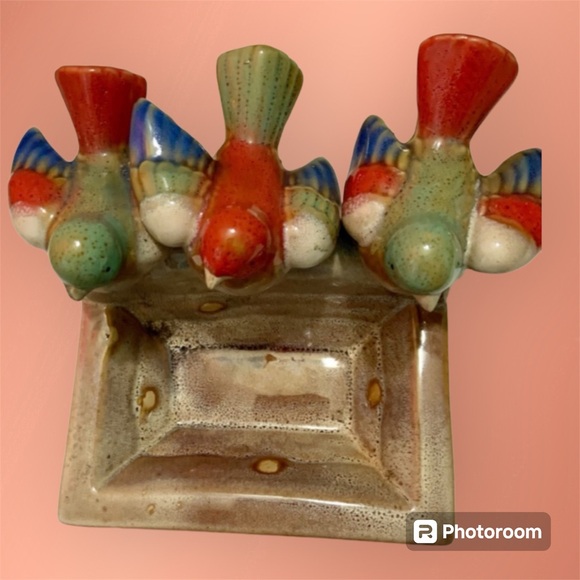 Other | Vintage Glazed Ceramic Birds Feeder Candy Dish Nuts | Poshmark